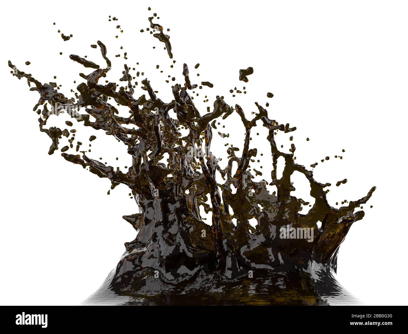 closeup of a splash of cola on a white background. concept of freshness ...