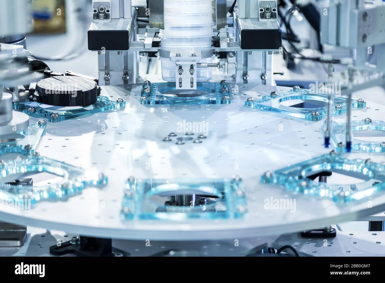 Automatic robot in assembly line working in factory. Smart factory ...