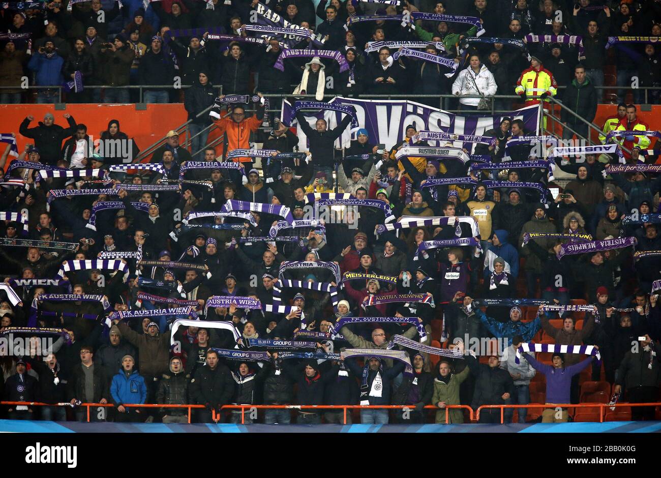 Austria Vienna fans in the stands at the Ernst Happel Stadium Stock ...