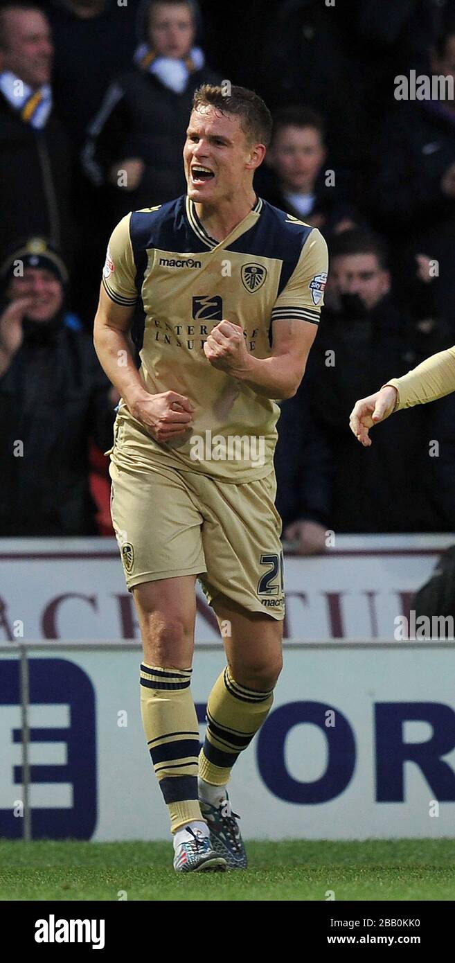 Leeds uniteds matt smith celebrates scoring hi-res stock photography ...