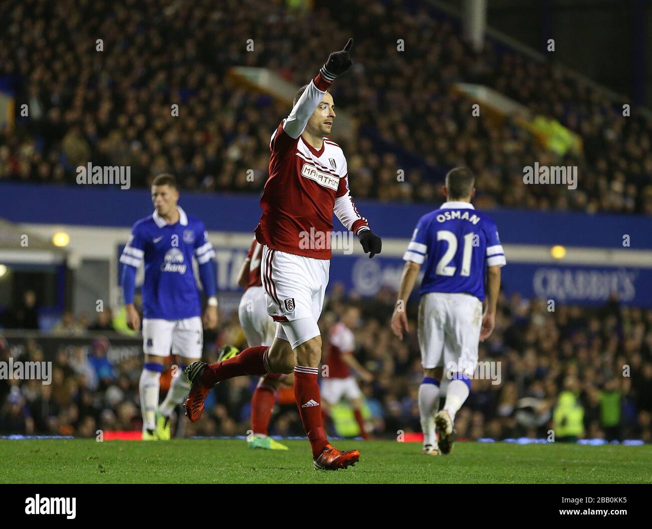 Fulham's Dimitar Berbatov celebrates scoring his teams opening goal ...