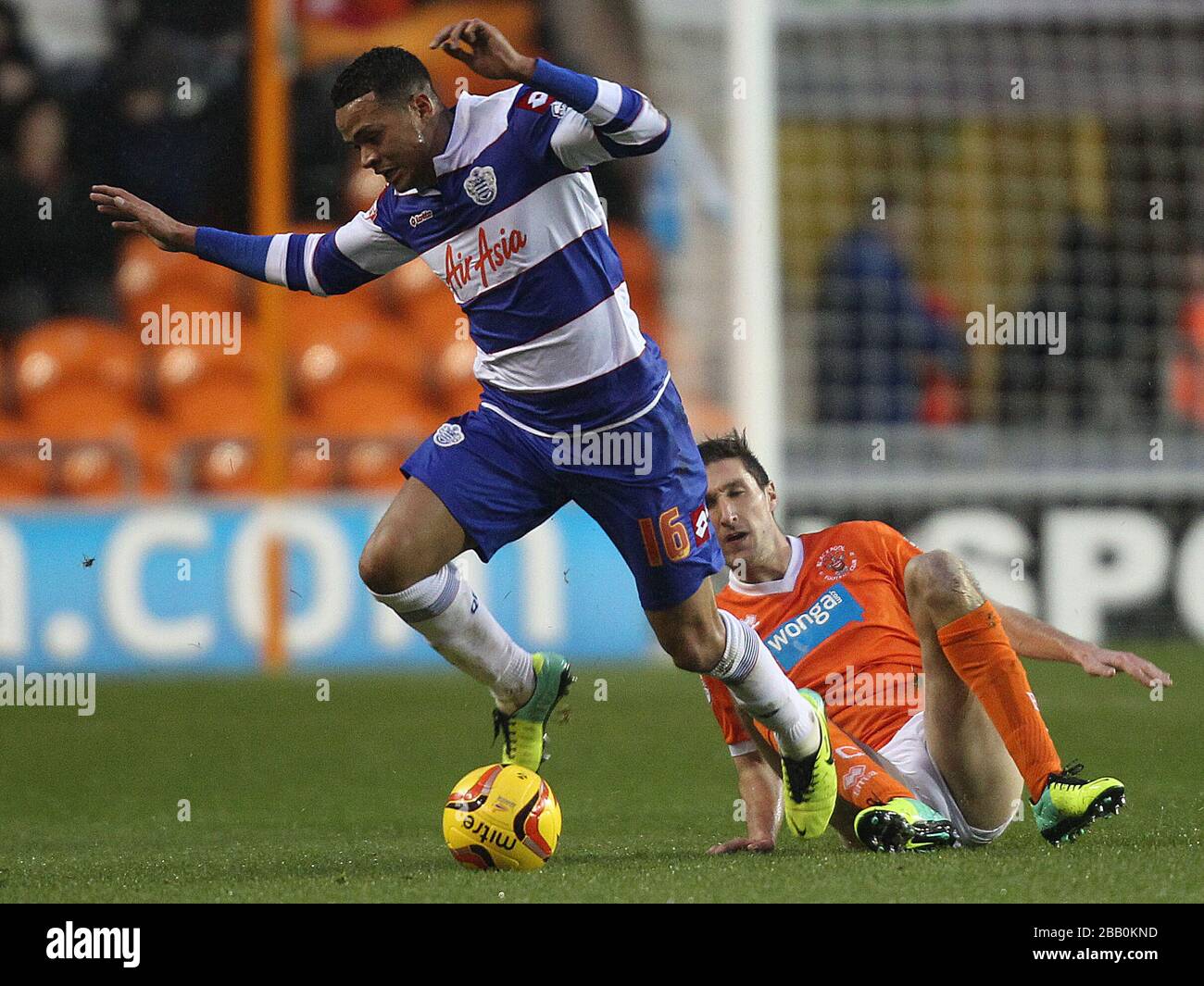 Blackpool's Chris Basham and Queens Park Rangers' Jermaine Jenas Stock ...
