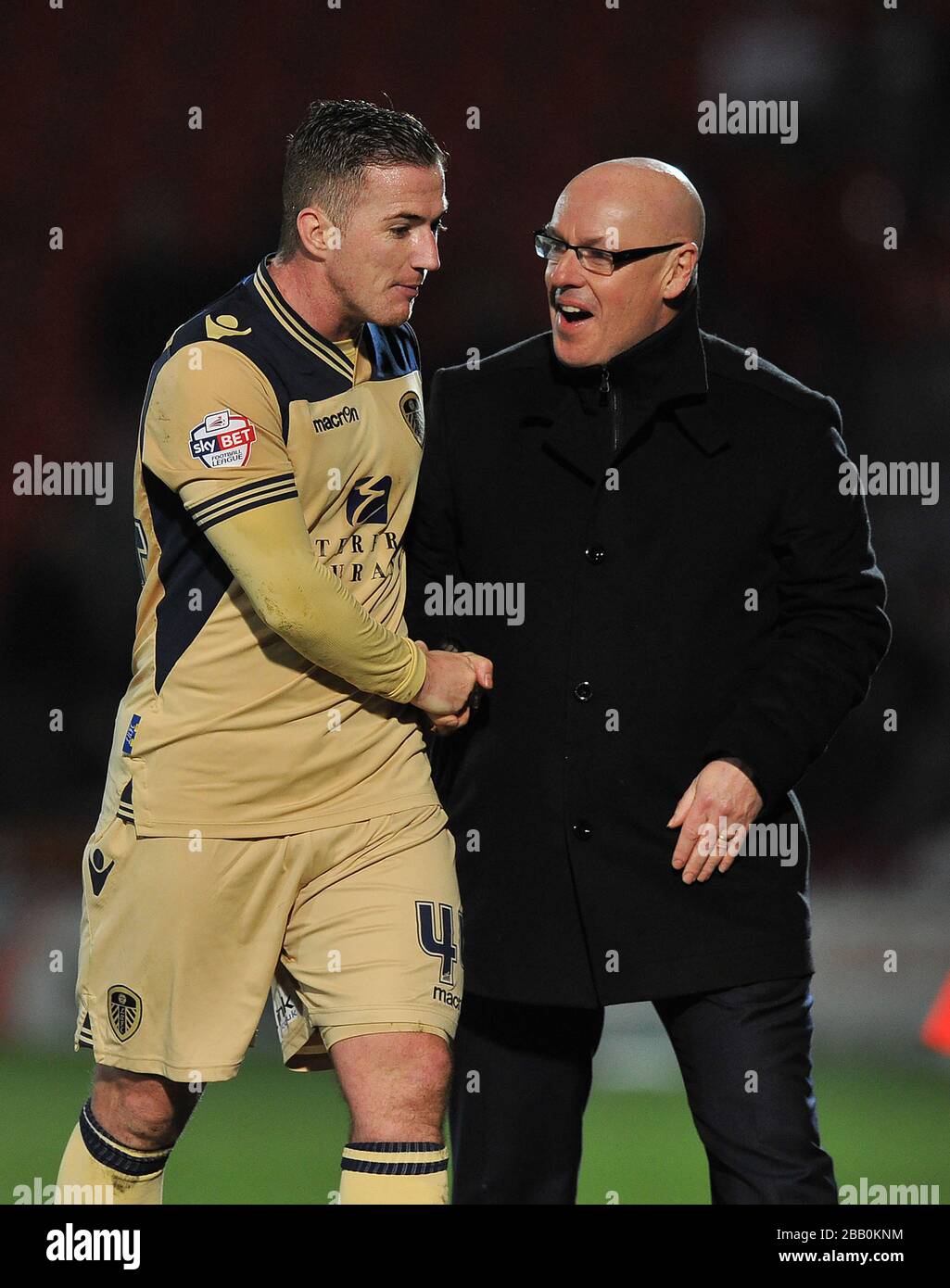 Leeds United's Manager Brian McDermott congratulates Ross McCormack on ...