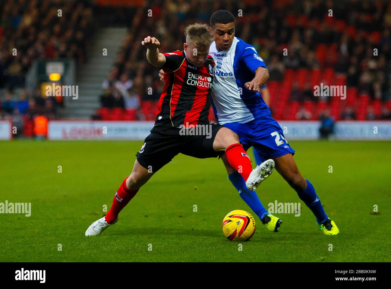 AFC Bournemouth's Matt Ritchie (left) and Birmingham City's Tom Adeyemi ...
