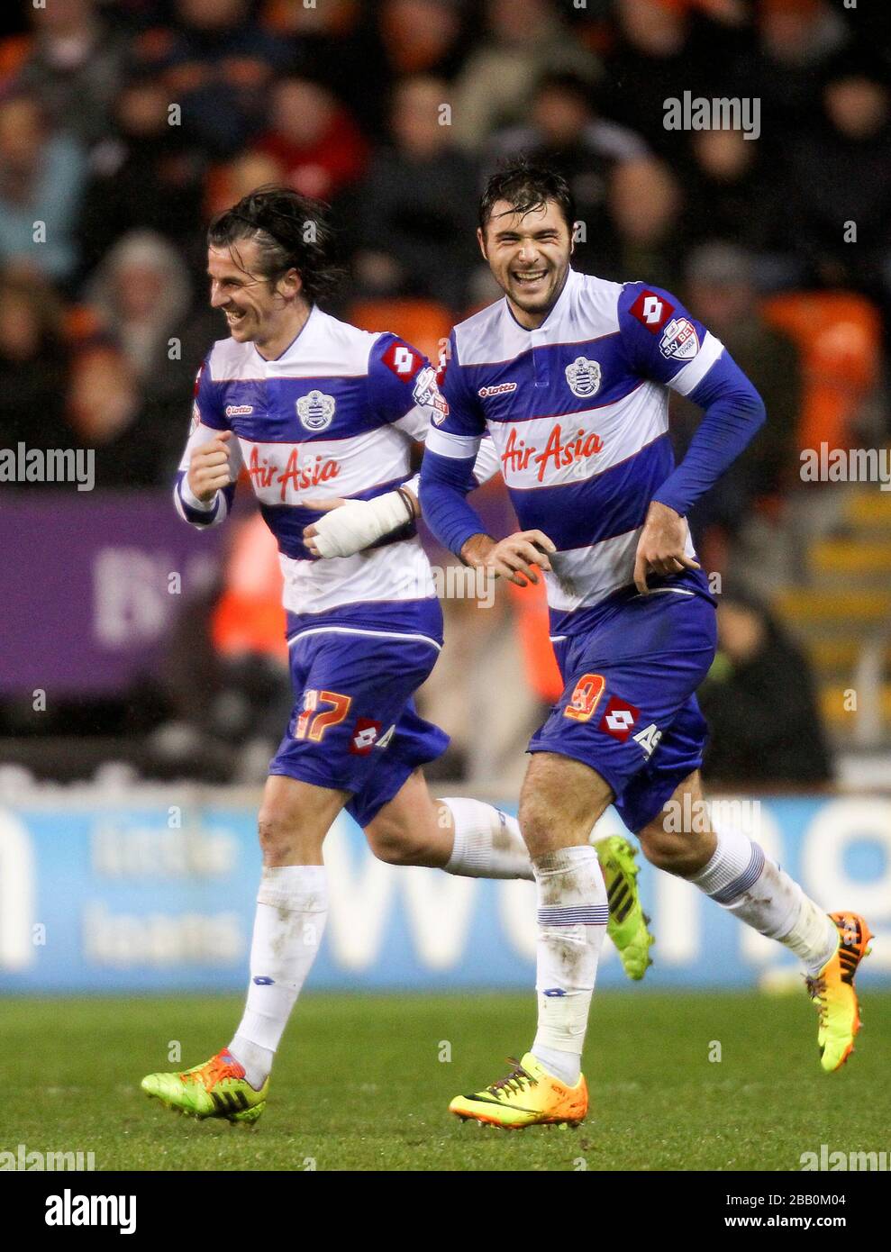 Queens Park Rangers' Joey Barton (left) and Charlie Austin Stock Photo ...