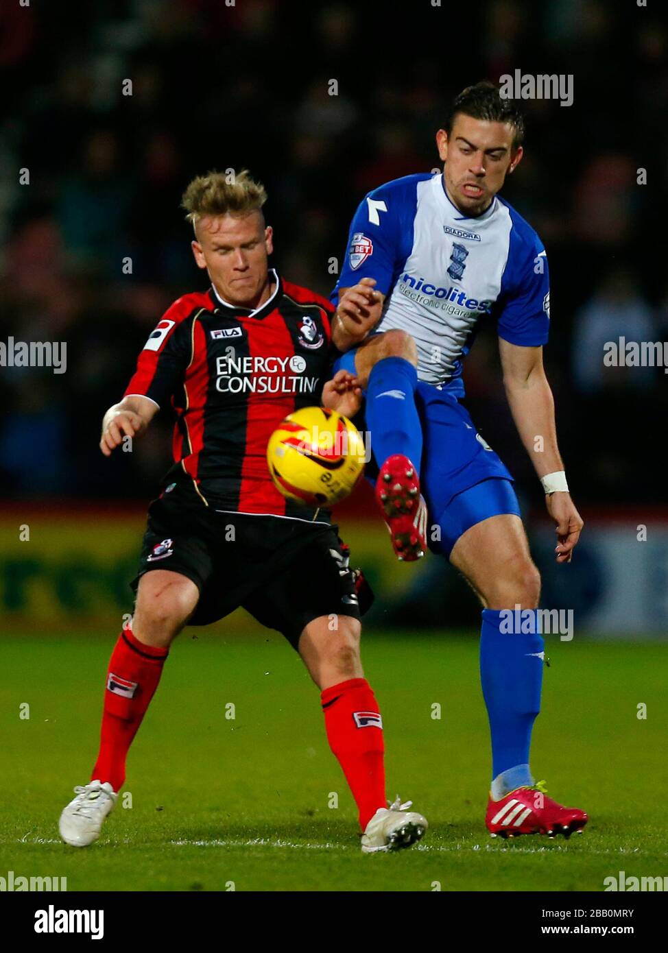 Bournemouth's Matt Ritchie (left) and Birmingham City's Oliver Lee ...