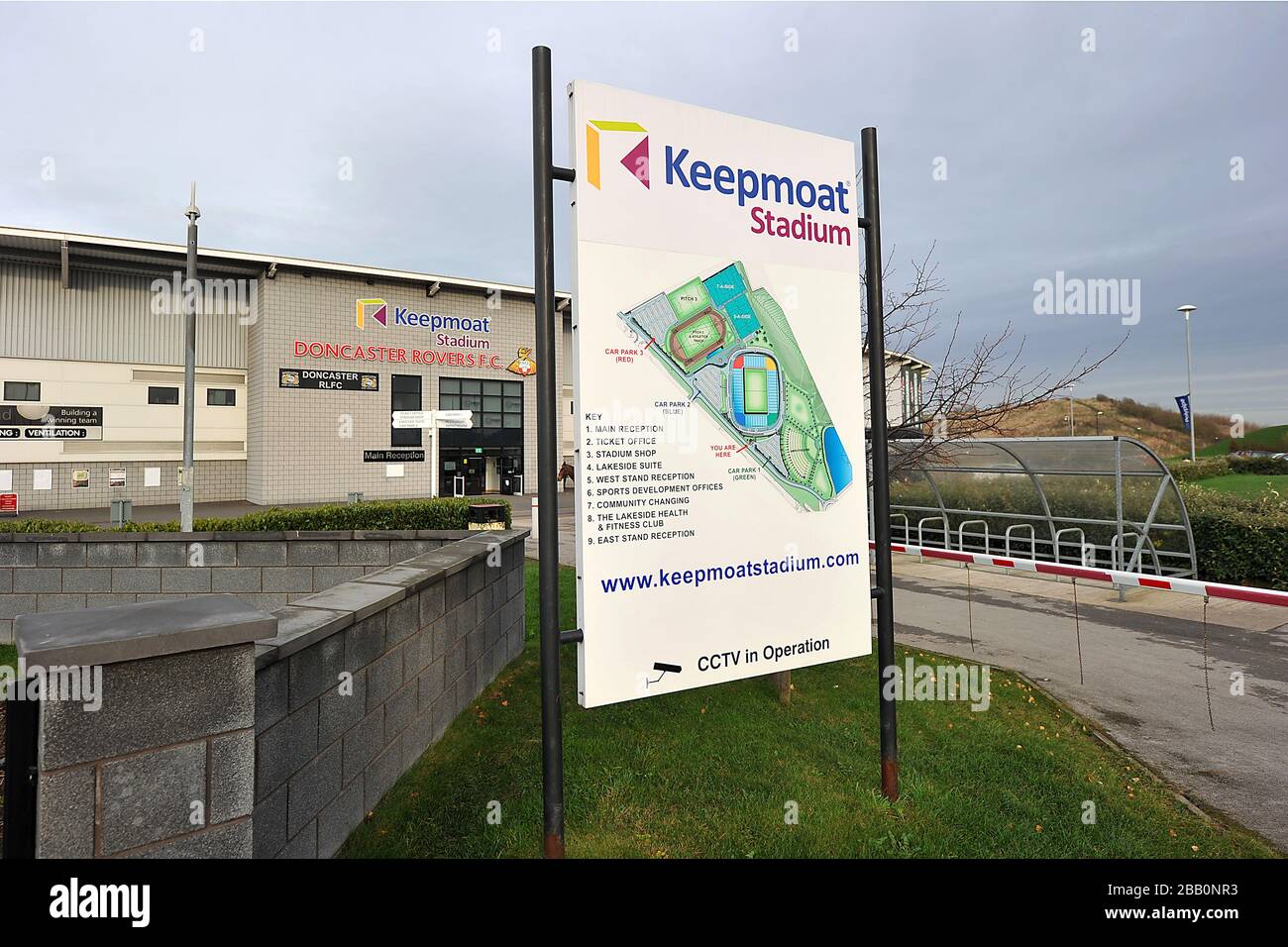 Signage at Keepmoat Stadium Stock Photo - Alamy