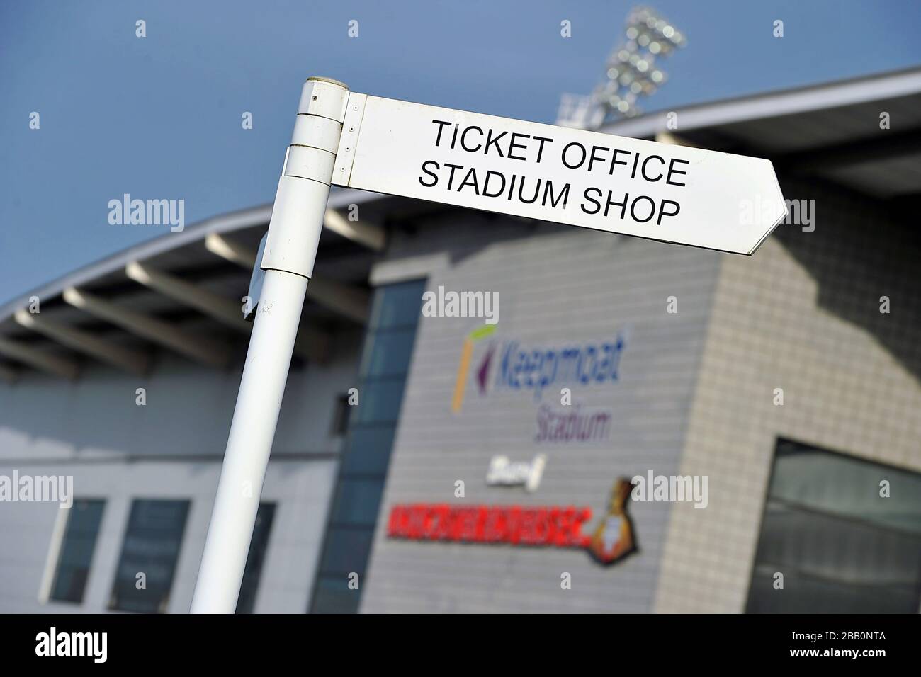 Signage at Keepmoat Stadium Stock Photo - Alamy