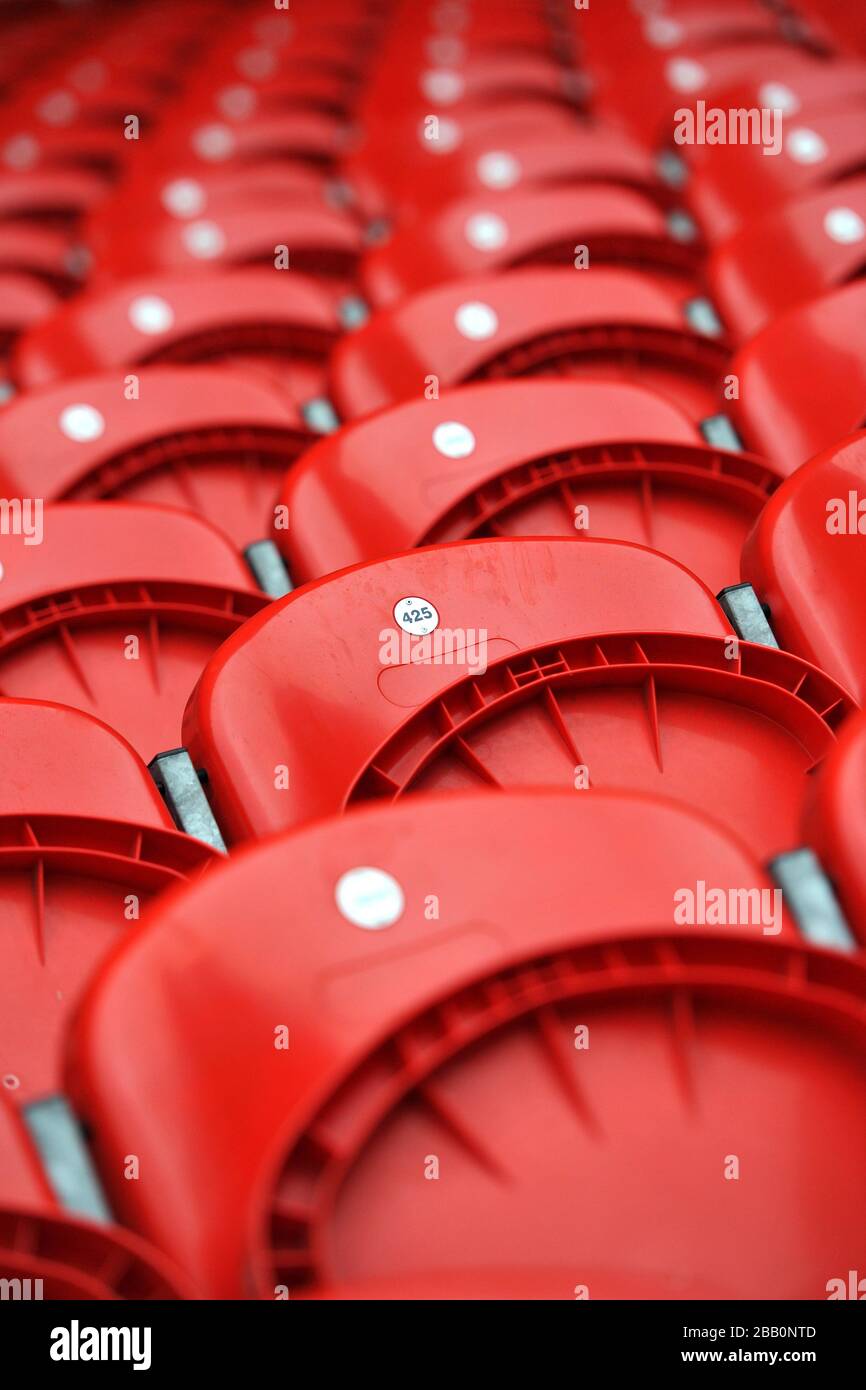 Detail of seats in the Keepmoat Stadium Stock Photo - Alamy