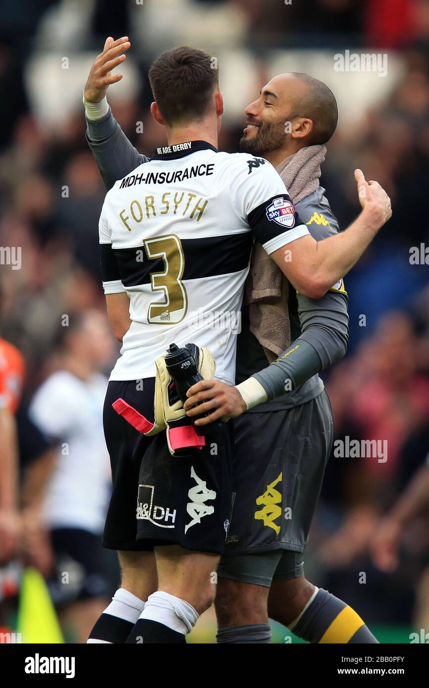 Derby County's Craig Forsyth and Goalkeeper Lee Grant Stock Photo - Alamy