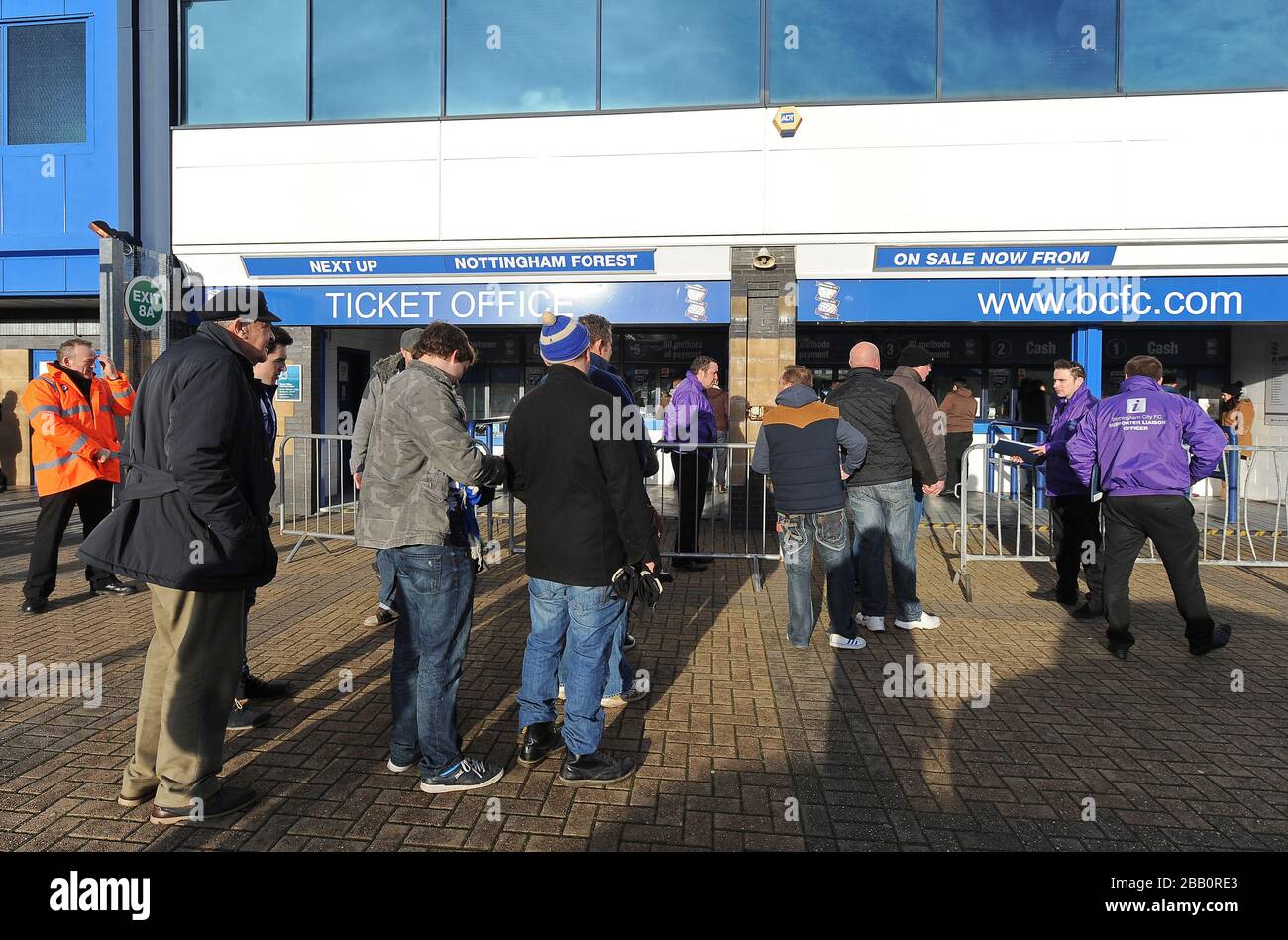 Fans queueing to get their tickets at St Andrew's stadium before the ...