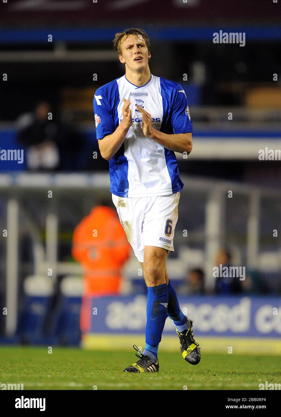 Birmingham City's Dan Burn applauds the fans after the final whistle ...