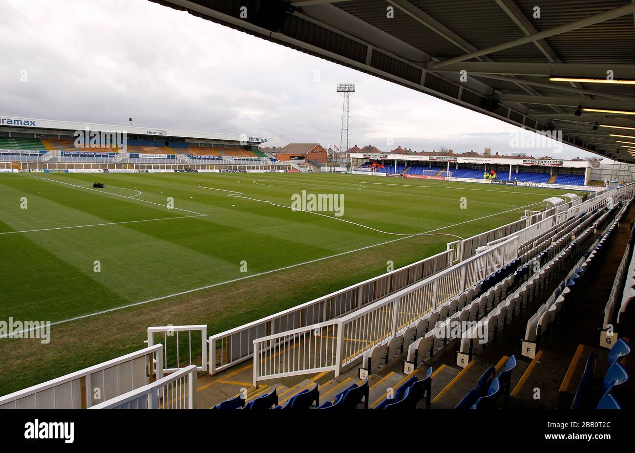 General view of Victoria Park, home of Hartlepool United Stock Photo ...