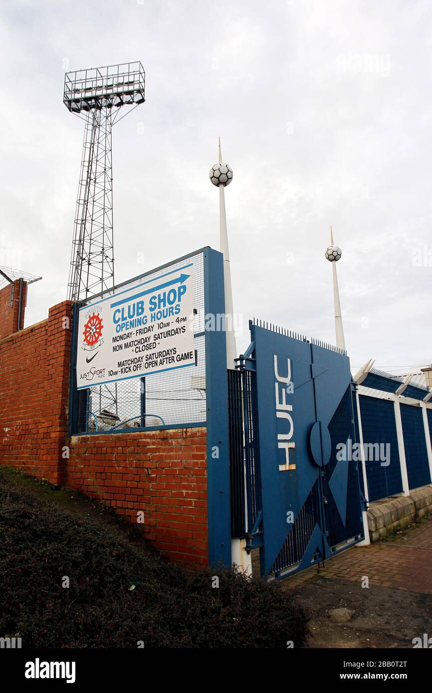 General view of Victoria Park, home of Hartlepool United Stock Photo ...