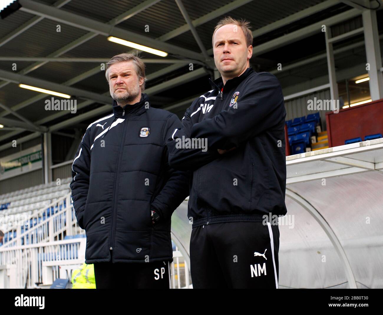Coventry City's manager Steven Pressley and his assistant Neil ...