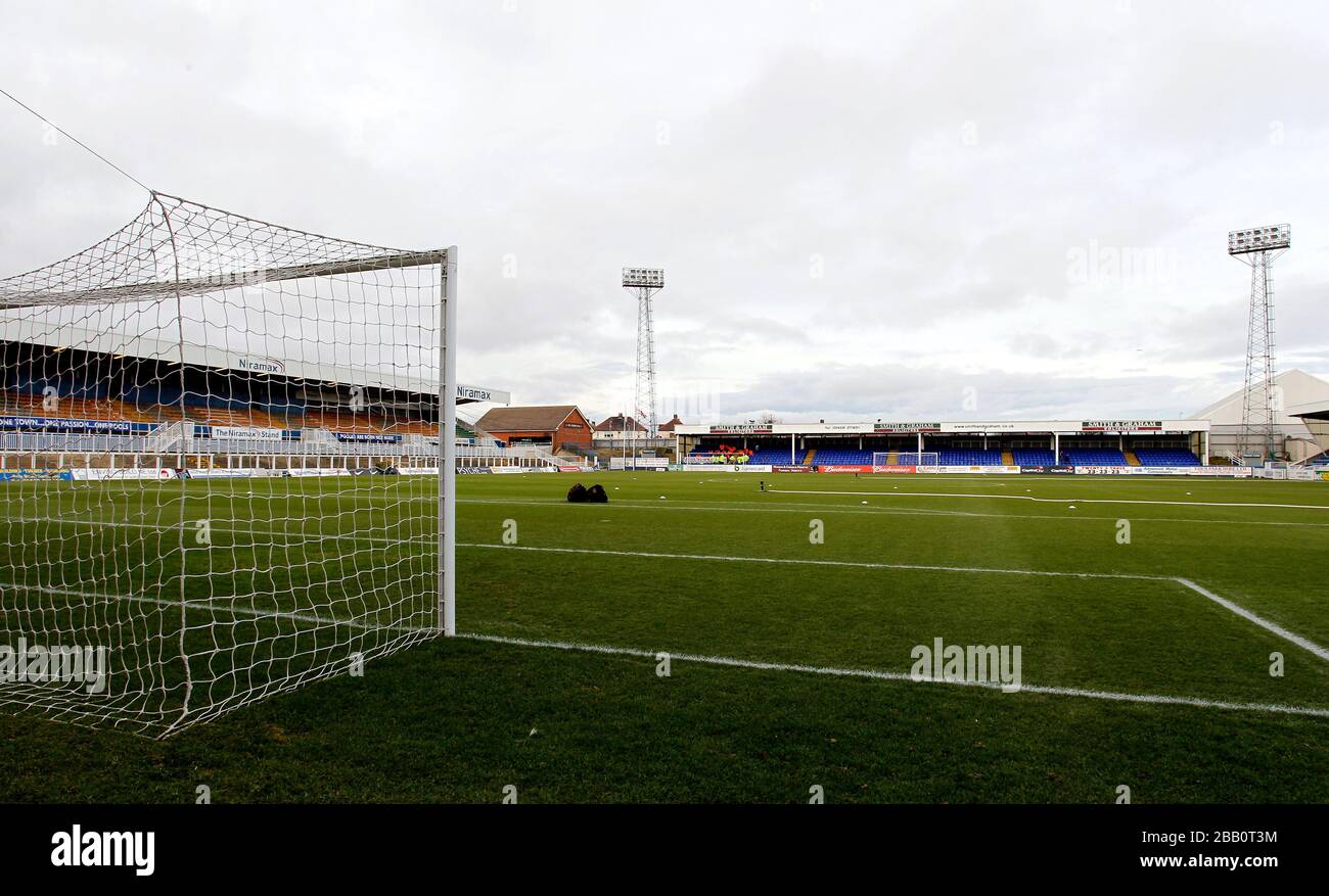 General view of Victoria Park, home of Hartlepool United Stock Photo ...