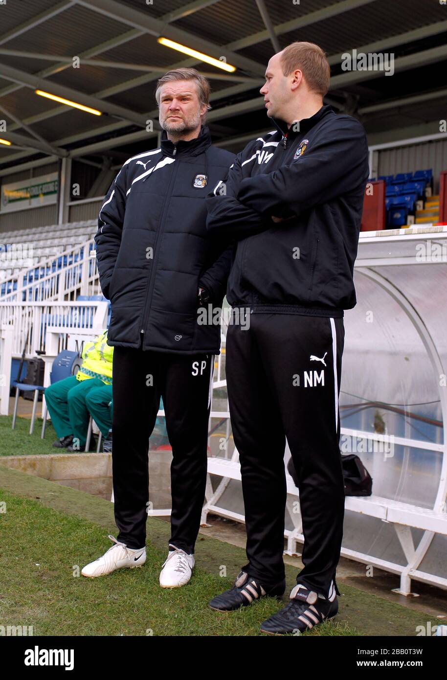 Coventry City's manager Steven Pressley and his assistant Neil ...
