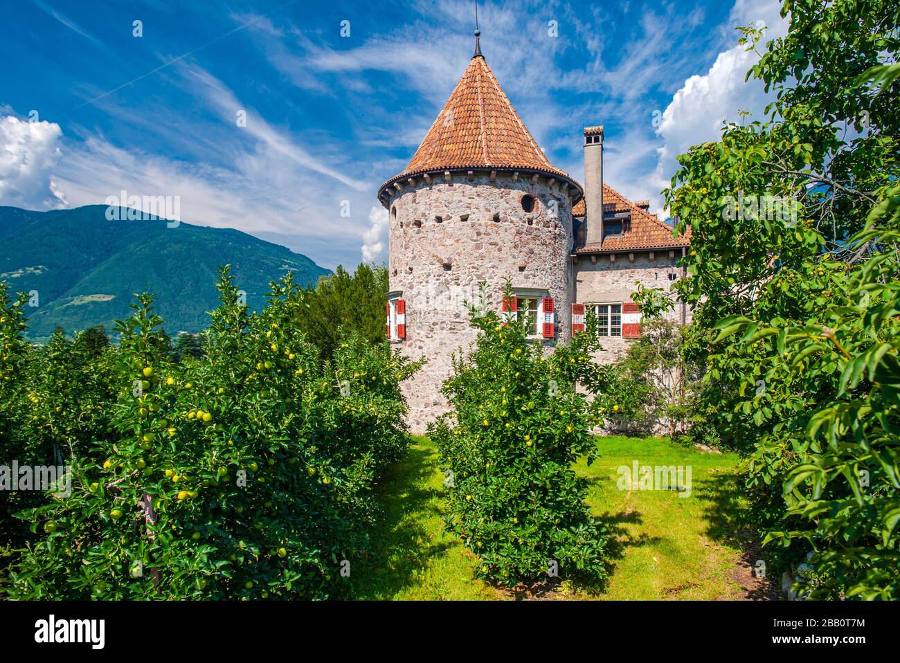 Italy South Tyrol - Merano - Maia Alta - Planta Greifen Castle Stock ...