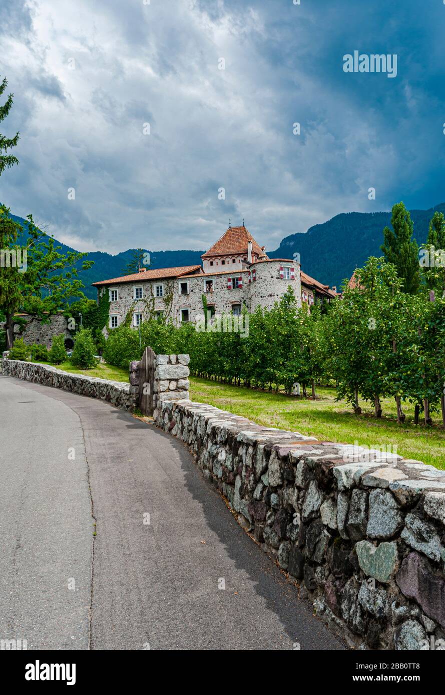 Italy South Tyrol - Merano - Maia Alta - Planta Greifen Castle Stock ...