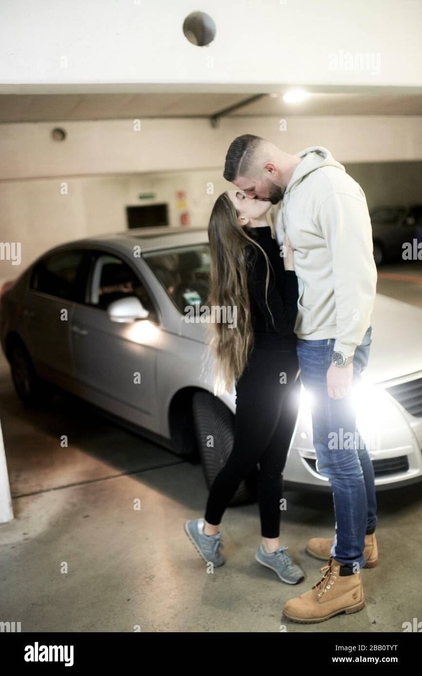 Man And Woman Kissing Car High Resolution Stock Photography and Images ...