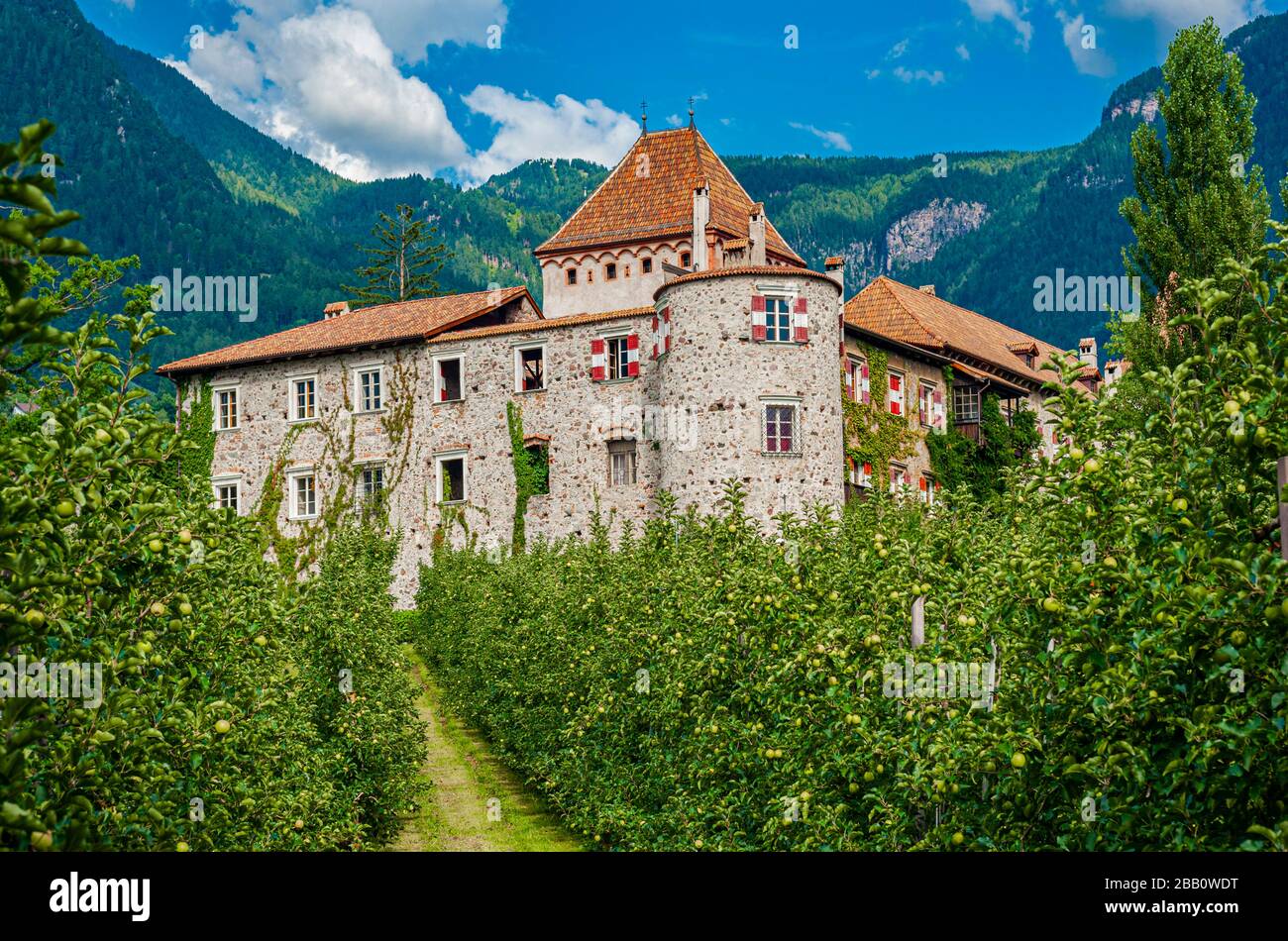 Italy South Tyrol - Merano - Maia Alta - Planta Greifen Castle Stock ...