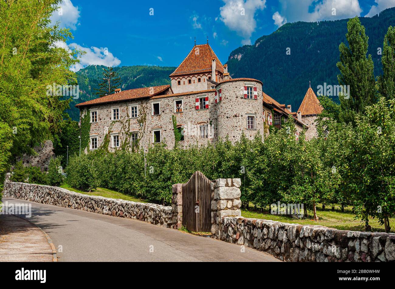 Italy South Tyrol - Merano - Maia Alta - Planta Greifen Castle Stock ...