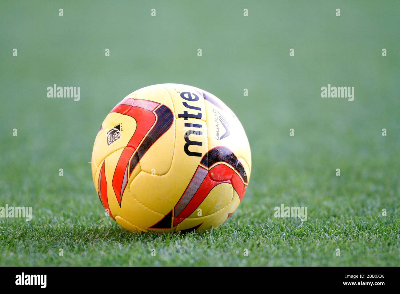 Football detail yellow ball mitre hi-res stock photography and images ...