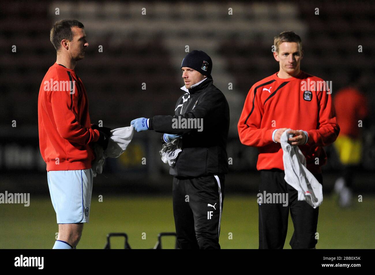 Coventry City first team coach Ian Foster (centre) with Andy Webster ...