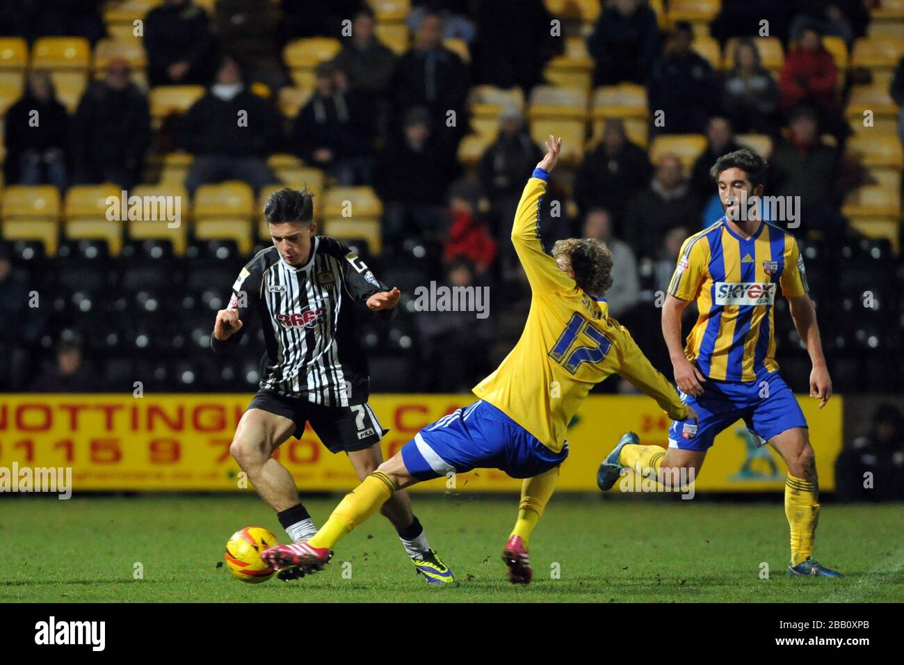 Notts County's Jack Grealish and Brentford's George Saville battle for ...