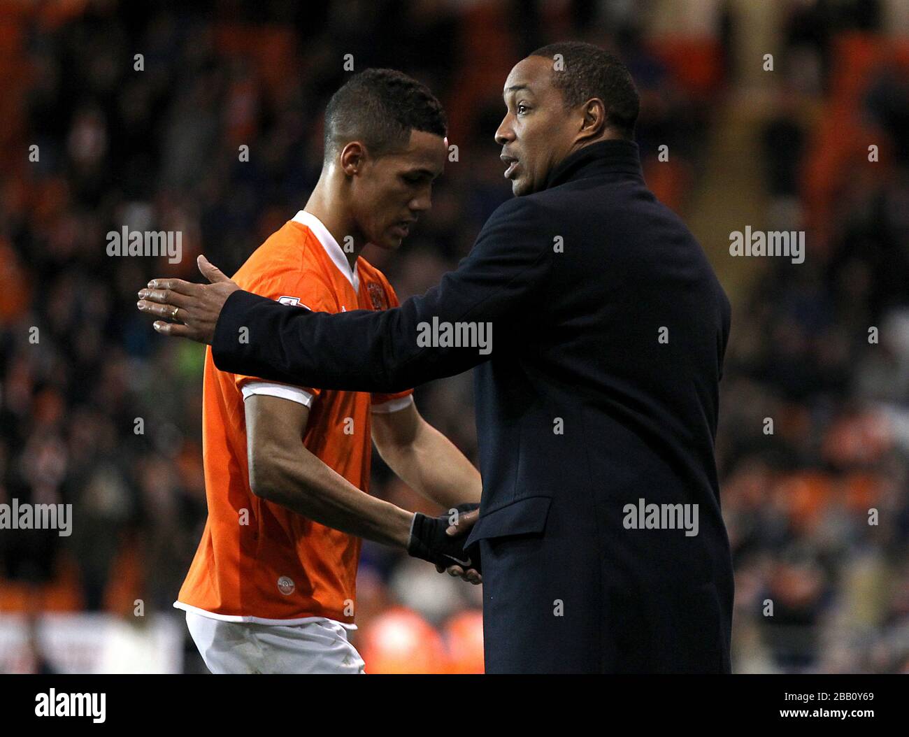 Thomas Ince and Manager Paul Ince, Blackpool Stock Photo - Alamy