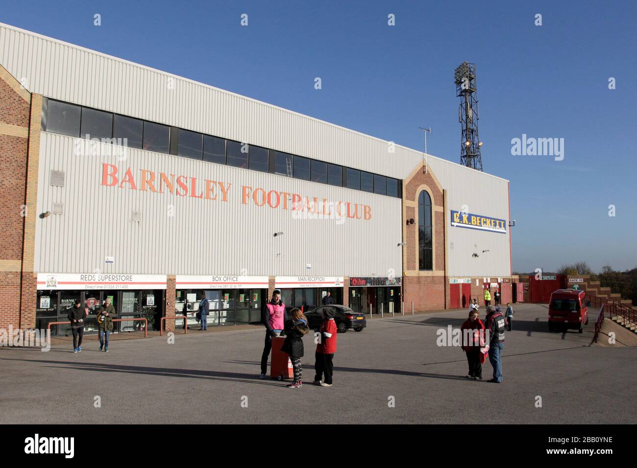 A general view of outside Oakwell, home of Barnsley Stock Photo - Alamy