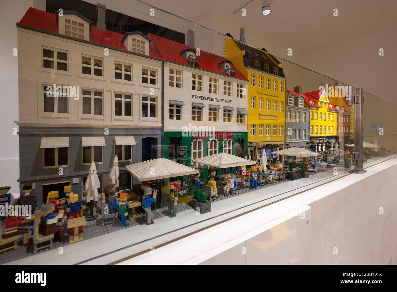 Nyhavn typical houses reconstructed in Lego pieces at the Lego store in ...