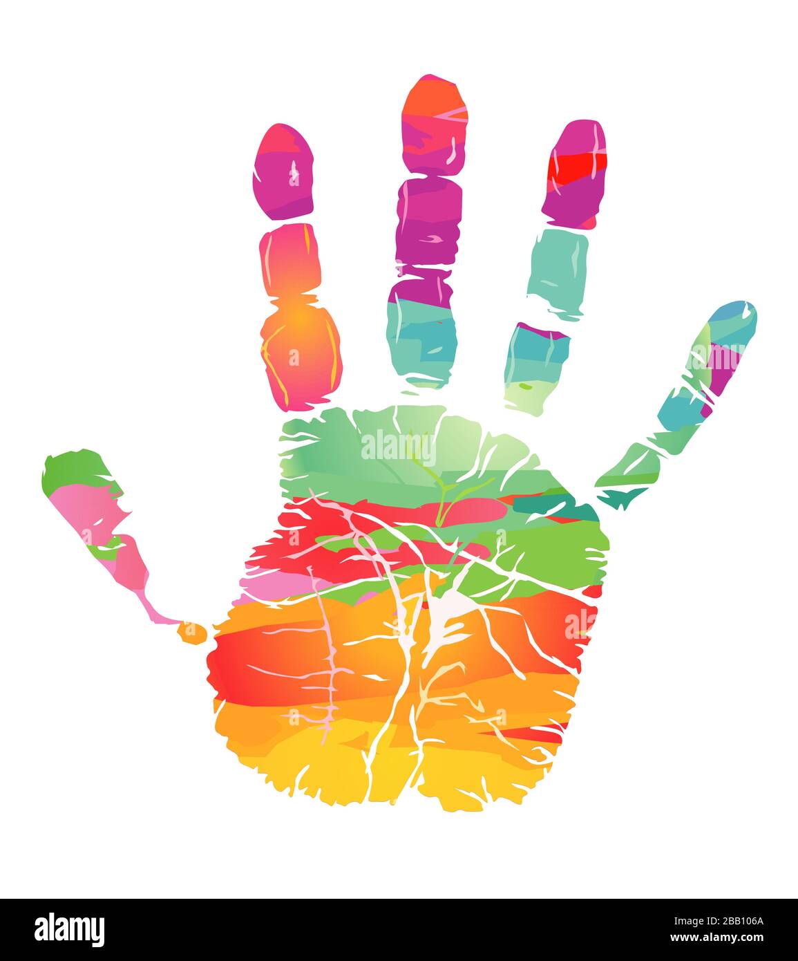 Colorful handprint - colorful vector illustration Stock Vector Image ...