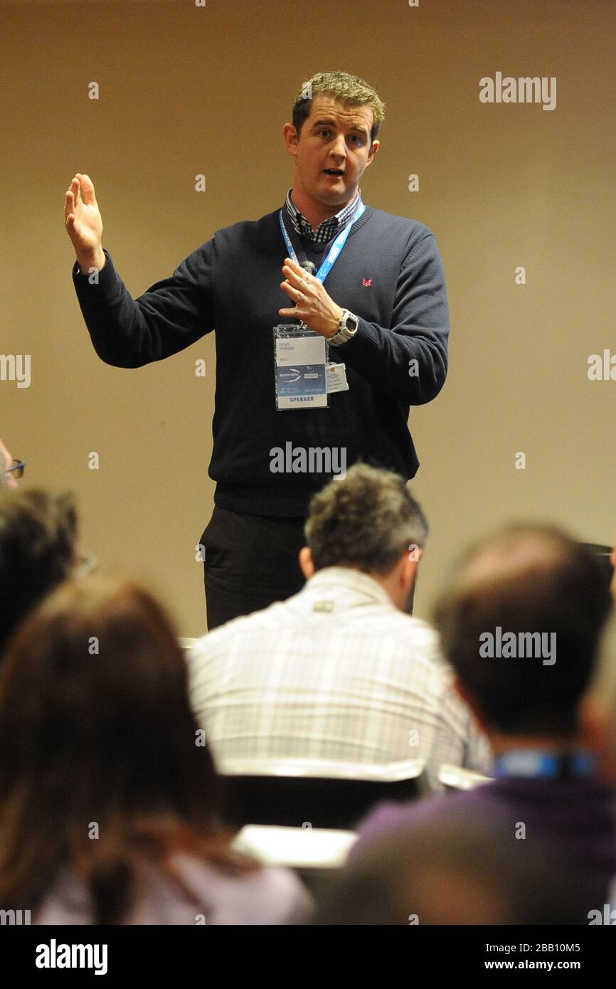 Dave Fraser, RFU during a Workshop session on Day 2 of Rugby Expo 2013 ...