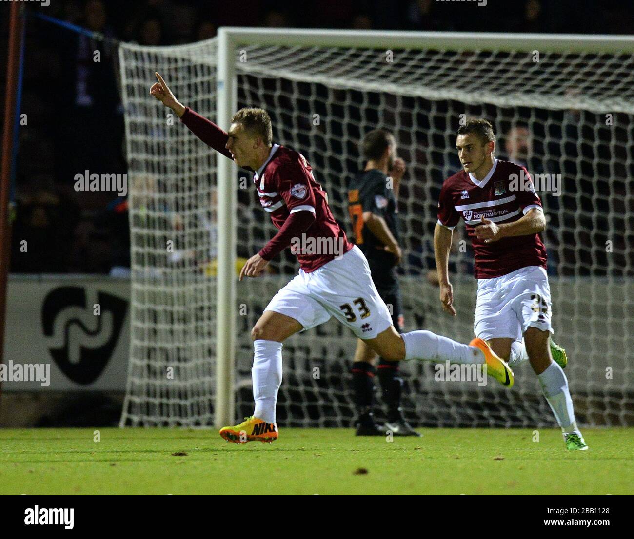 Northampton Town's Luke Norris celebrates scoring the winning goal from ...