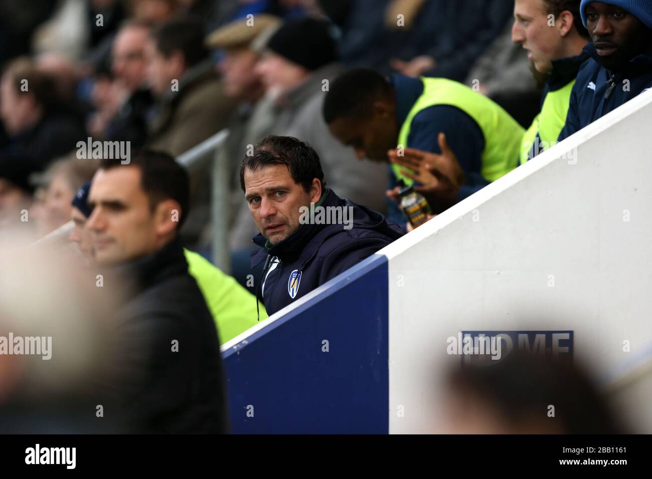 Colchester United's Manager Joe Dunne on the touchline Stock Photo - Alamy