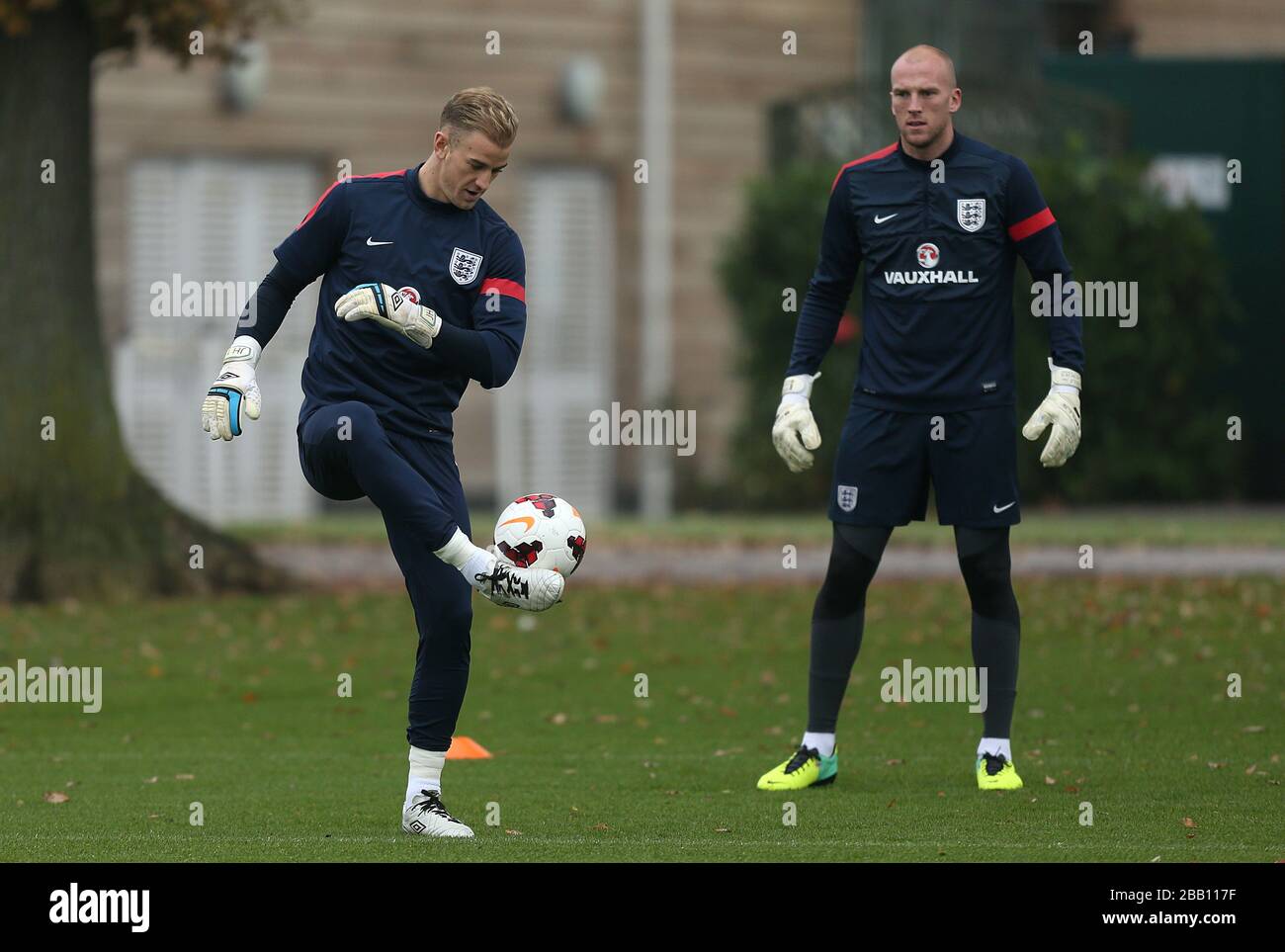 England goalkeepers john ruddy and joe hart left hi-res stock ...