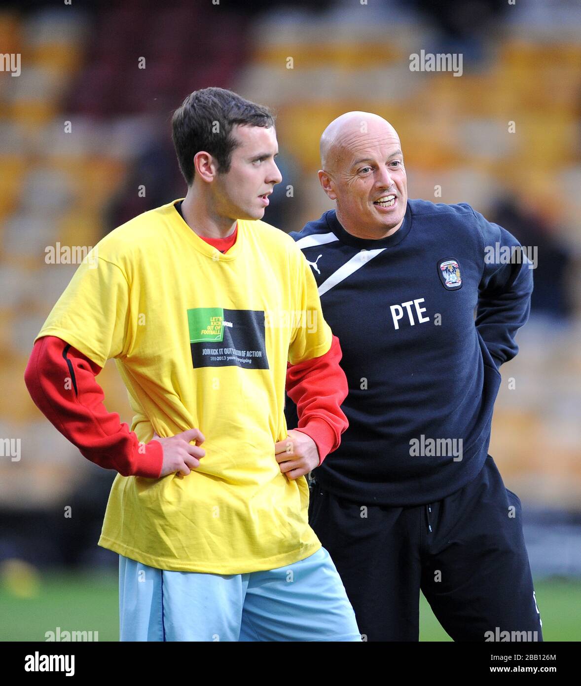 Coventry City's Blair Adams with club sports scientist Pete Tierney ...