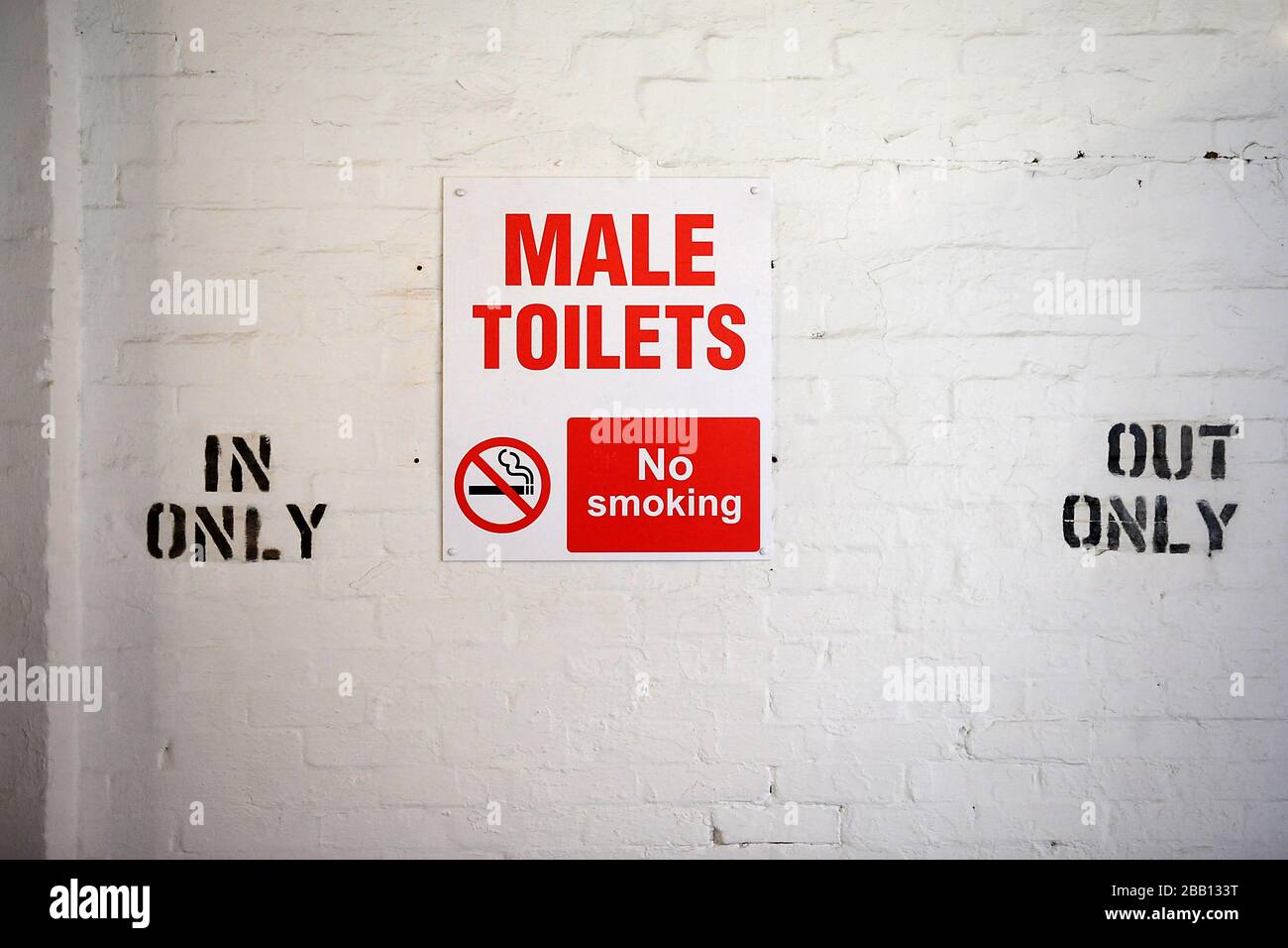 Signage for the Male Toilets at The Matchroom Stadium home of Leyton ...