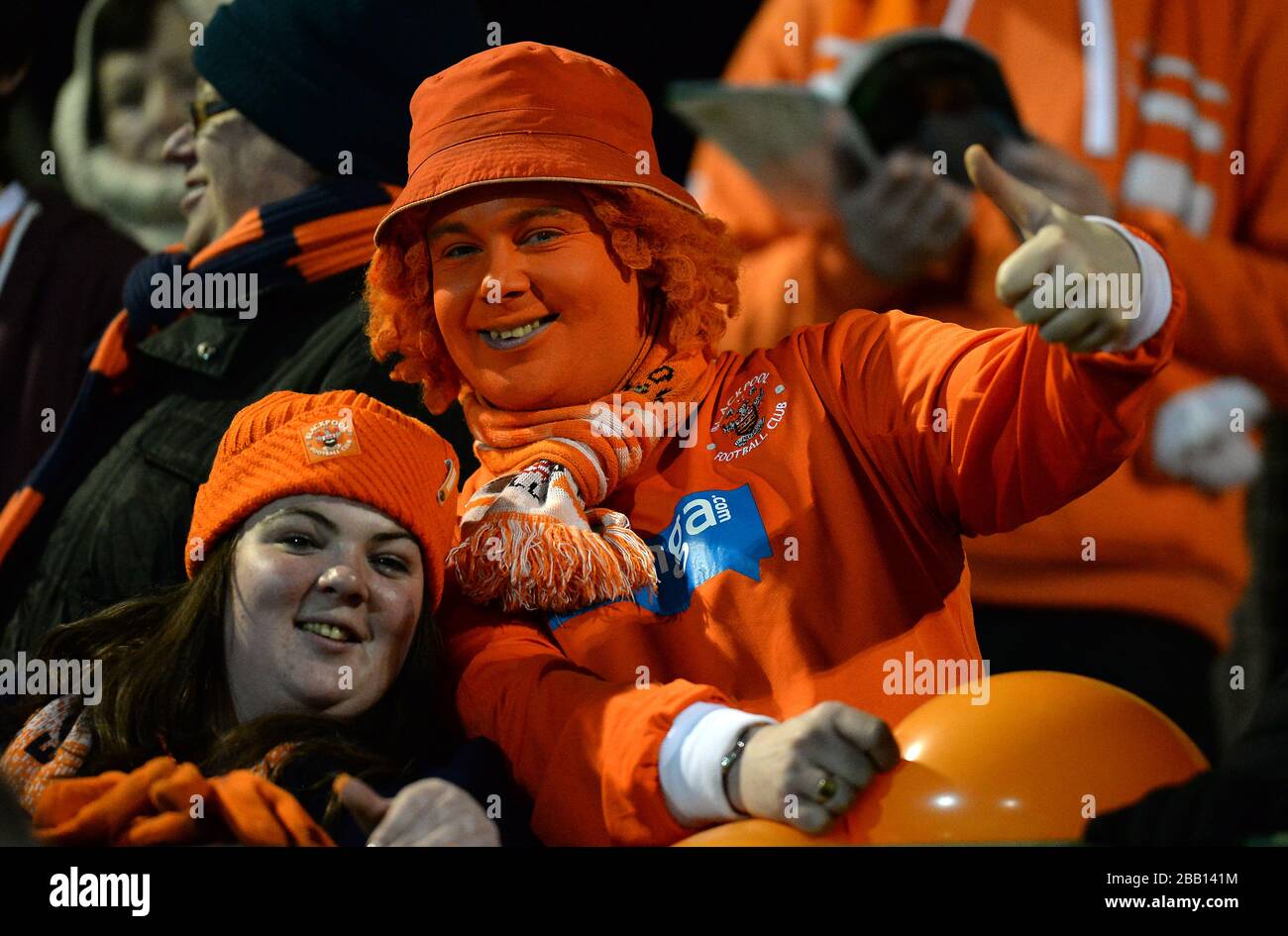 Blackpool fans in the stands Stock Photo - Alamy