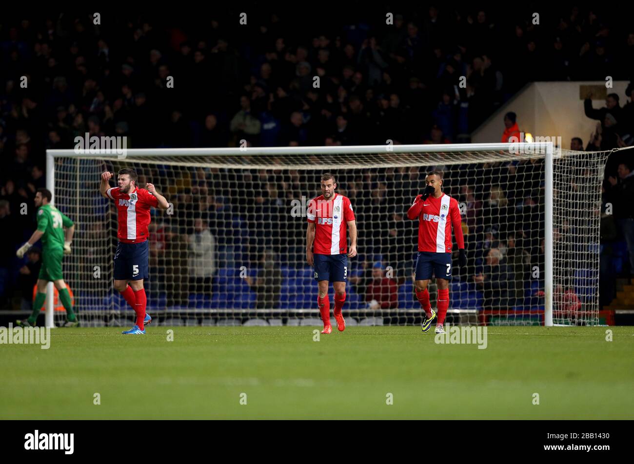 Blackburn Rovers' Grant Hanley, Tommy Spurr and Joshua King walk ...