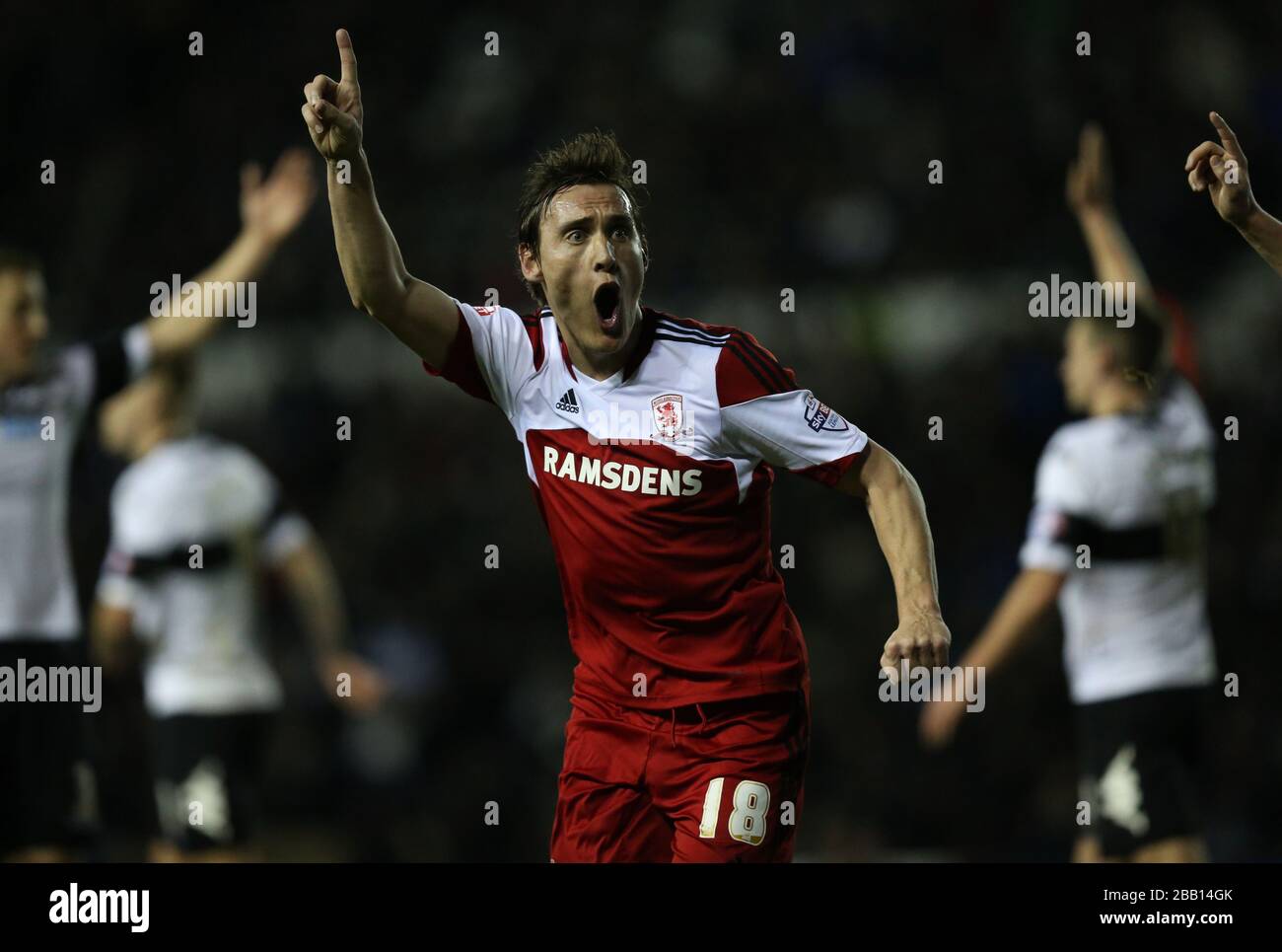 Middlesbrough's Dean Whitehead celebrates scoring their first goal ...