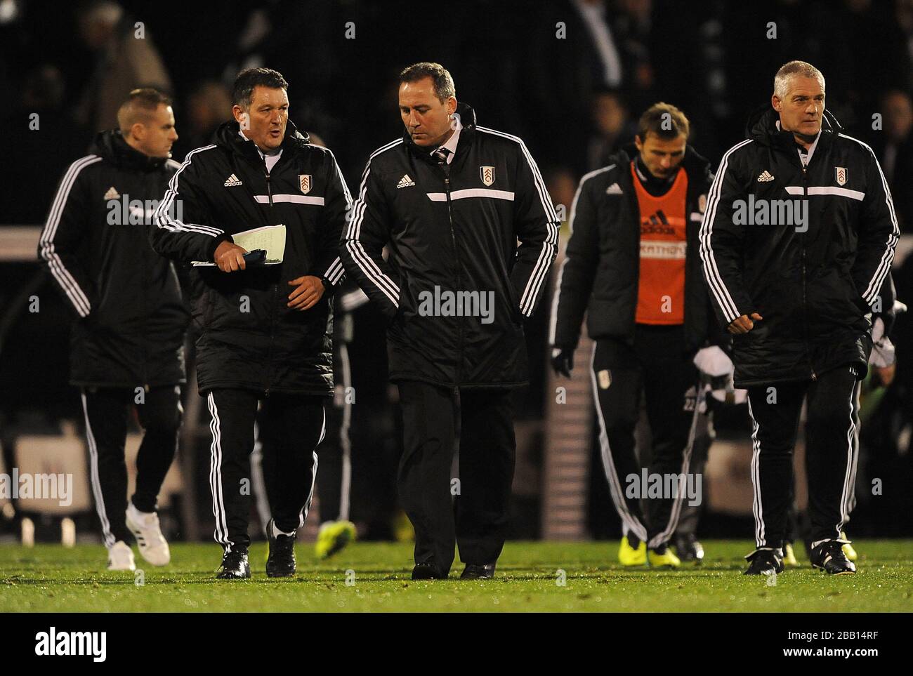 First team coach jonathan hill left and manager rene meulensteen hi-res ...