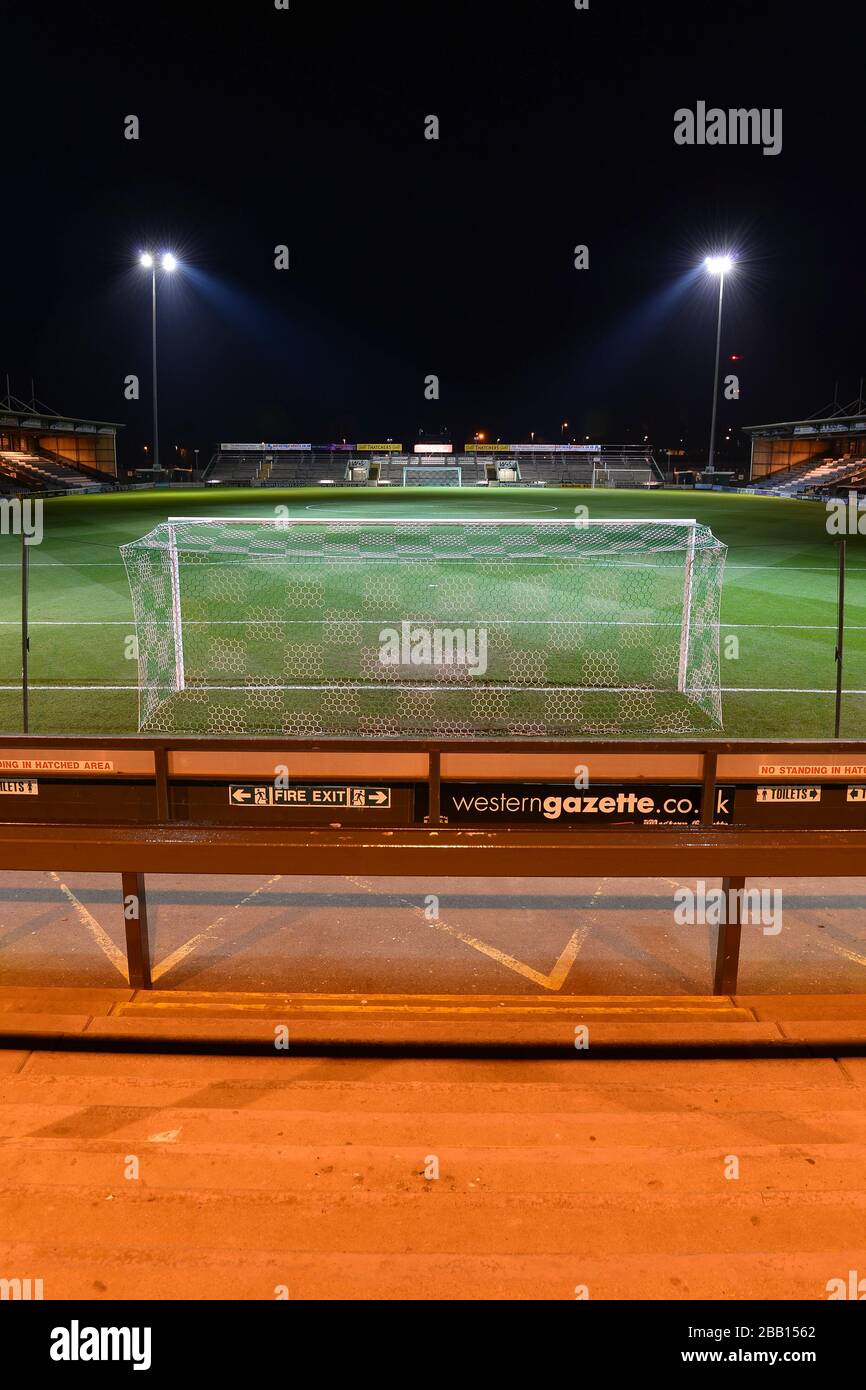 General view of the pitch at Huish Park Stock Photo - Alamy