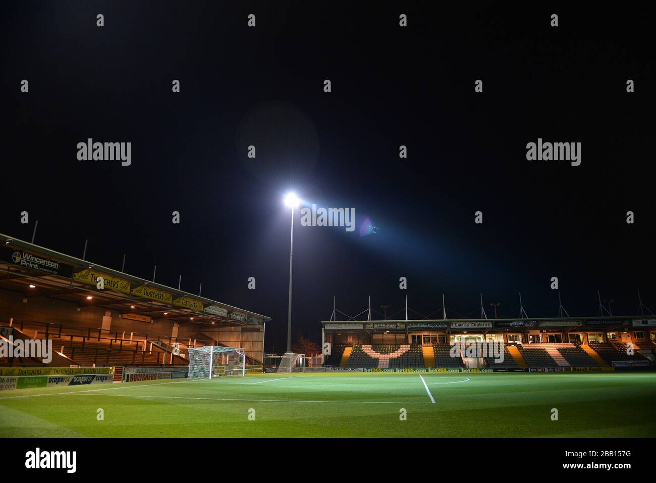 General view of the pitch at Huish Park Stock Photo - Alamy