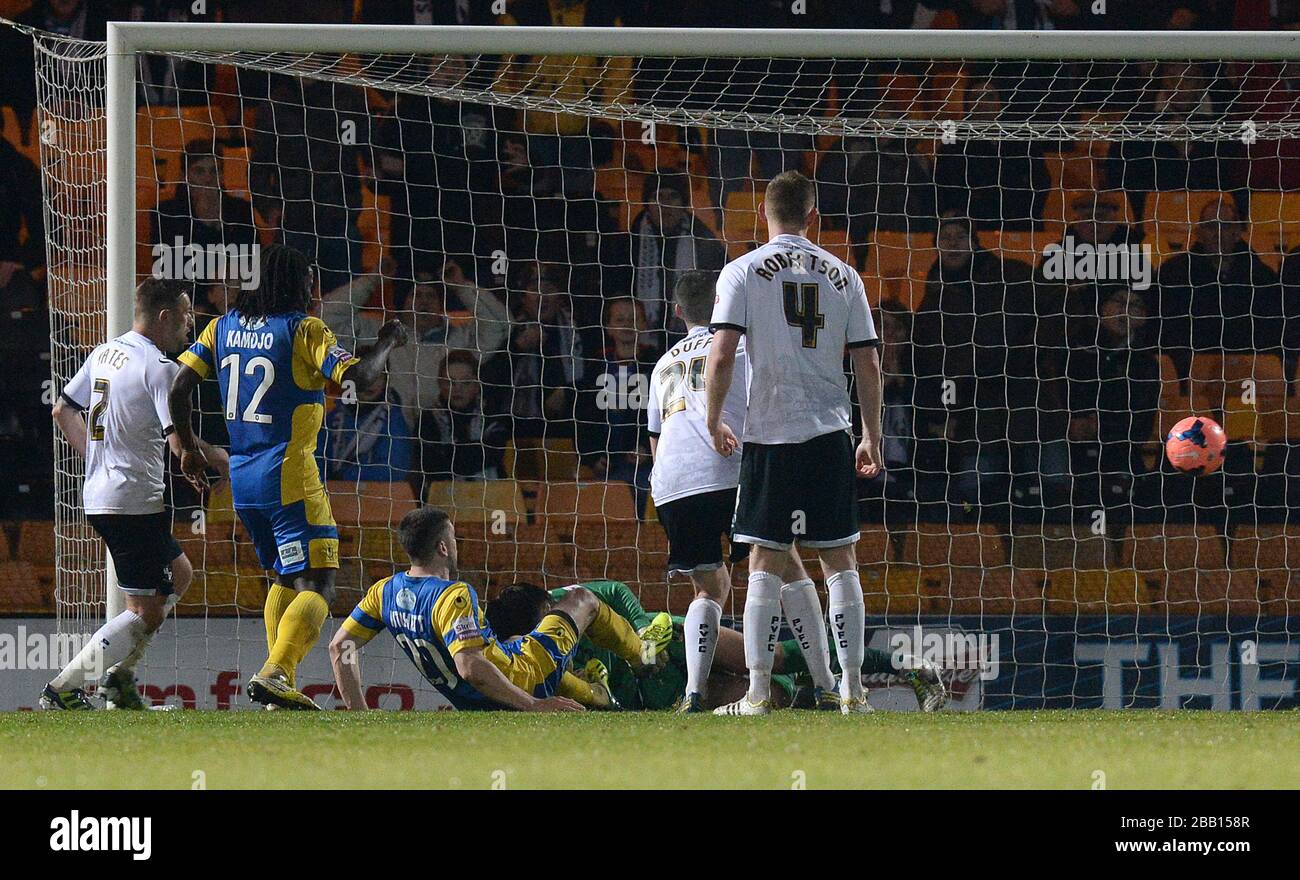 Salisbury City's Dan Fitchett scores his teams 1st goal against Port ...