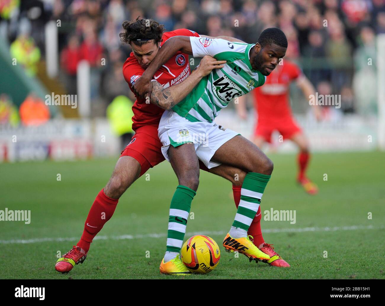 Yeovil Town's Joel Grant and Charlton Athletic's Lawrie Wilson in ...