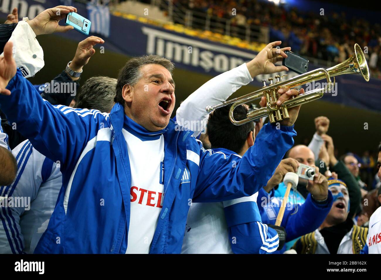 Greece fans in the stands show support for their team Stock Photo - Alamy