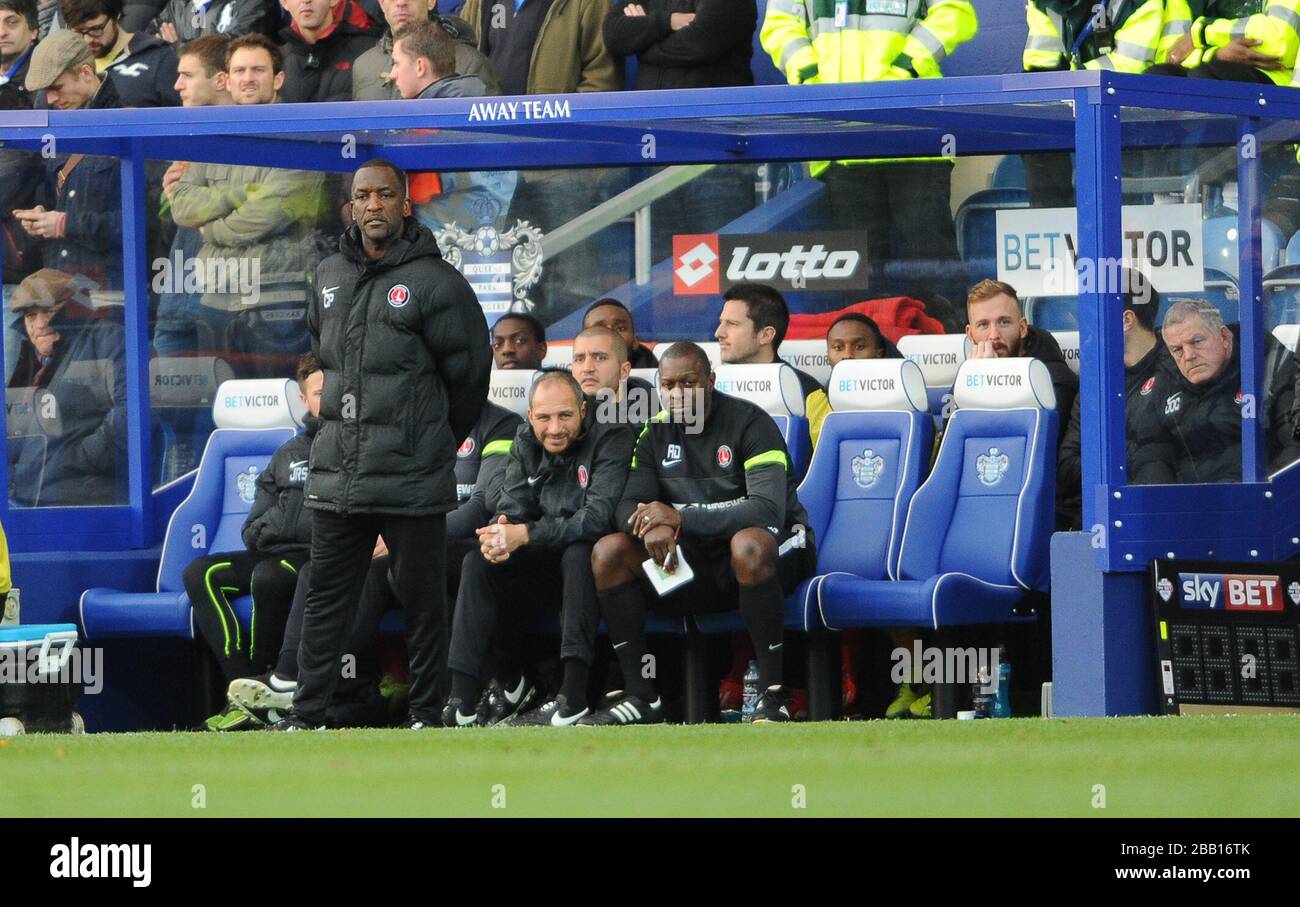 Charlton athletics manager chris powell and staff hi-res stock ...