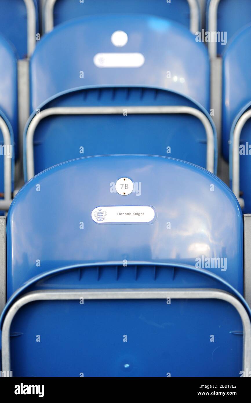 Queens Park Rangers seating at Loftus Road Stock Photo - Alamy